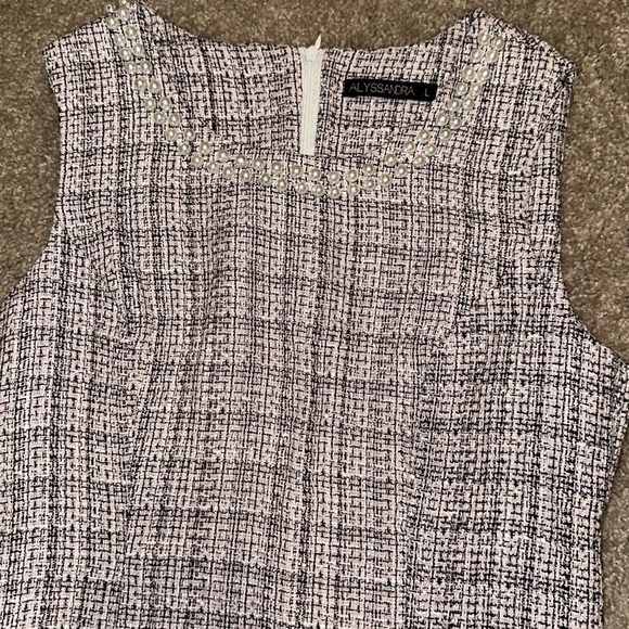 Alyssandra | Dresses | Alyssandra Pink Black Tweed Pearl Collar Prep ...